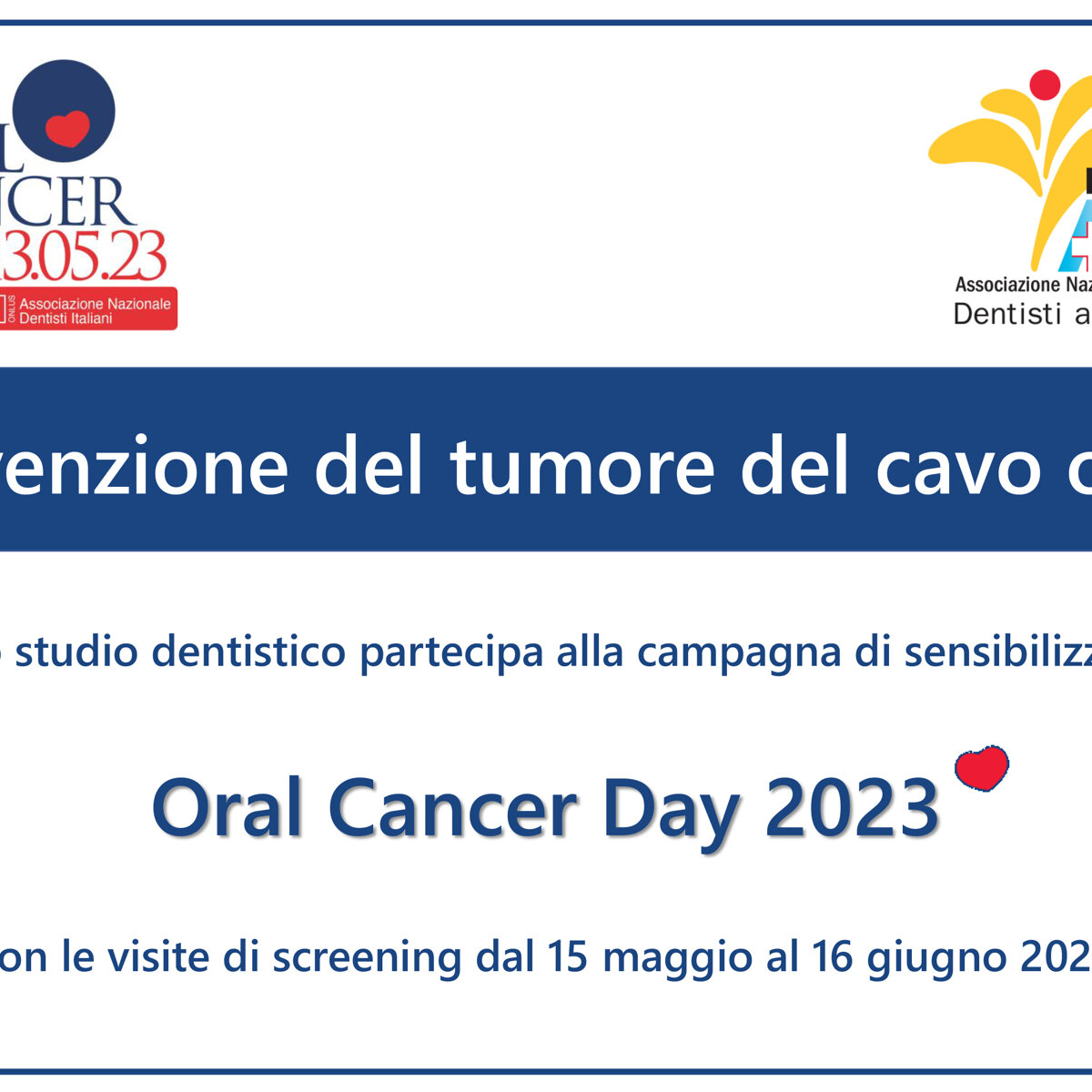 Oral Cancer Day 2023: prevenzione del tumore del cavo orale
